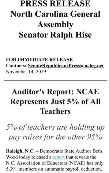Sen. Ralph Hise’s Hilarious Shortsighted Assertion About NCAE. It ...